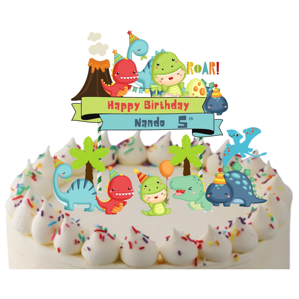 Jual Topper cake dino Dinosaurs , Hiasan kue Happy Birthday | Shopee ...