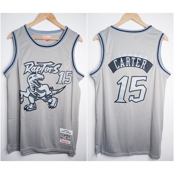 Jual JERSEY BASKET NBA CLASSIC HWC GREY RETRO RAPTORS #15 VINCE CARTER ...