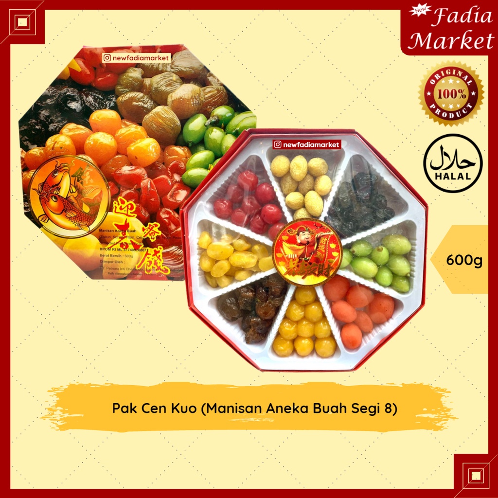 Jual [MANISAN IMLEK] Pak Cen Kuo (Manisan Aneka Buah Segi 8/Delapan ...