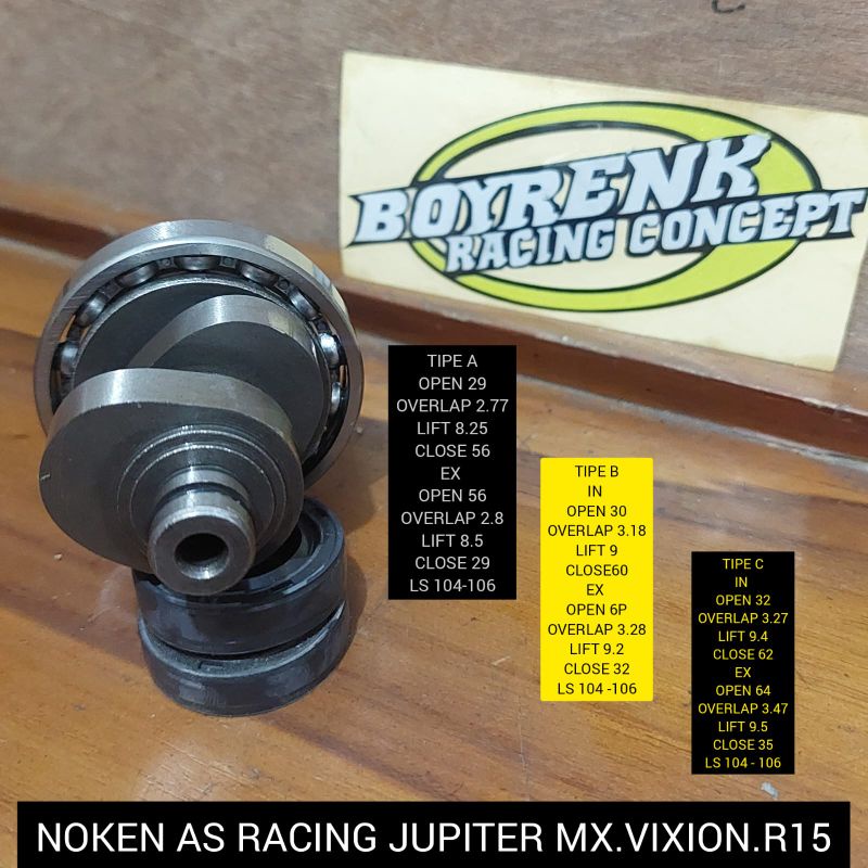 Jual NOKEN AS CAM RACING VIXION JUPITER MX R15- BOYRENK RACING CONCEPT ...