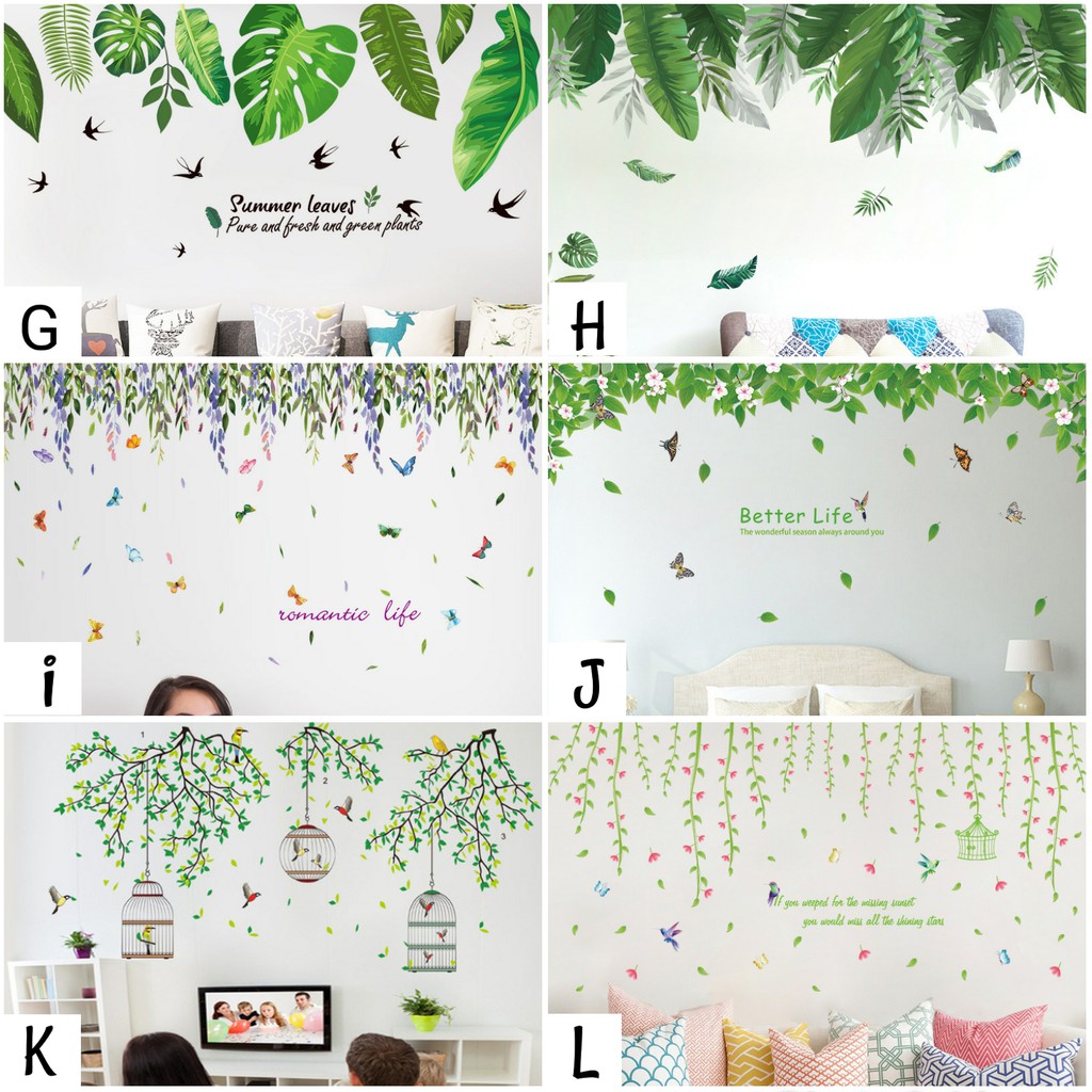 Jual Reliza Wall Stiker Sangkar Ranting Bunga Branch Flower Stiker ...