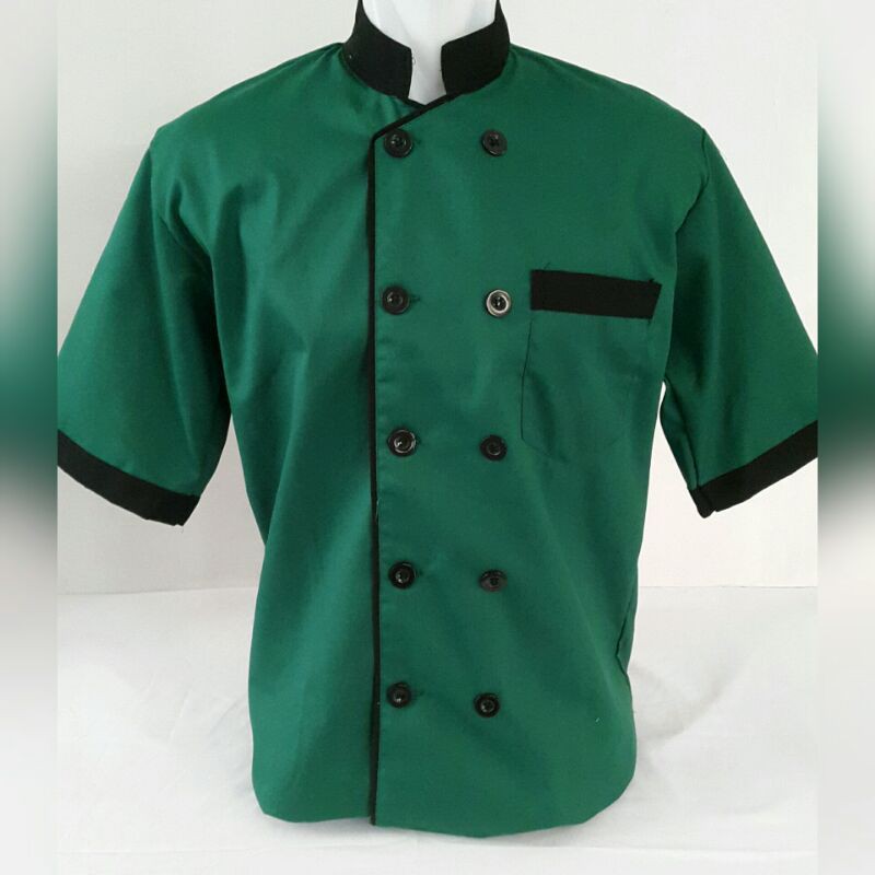 Jual Baju Chef hijau tua - Seragam Koki - Seragam Chef - Baju waiters ...