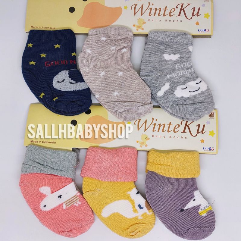 Jual Kaos Kaki Bayi Winteku Isi 3 Pasang (3in1) | Shopee Indonesia