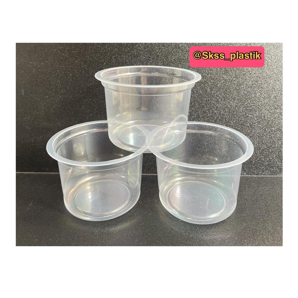 Jual GELAS PLASTIK BENING AGAR JELLY PUDING PUDDING ESKRIM 130ML @50PCS | Shopee Indonesia