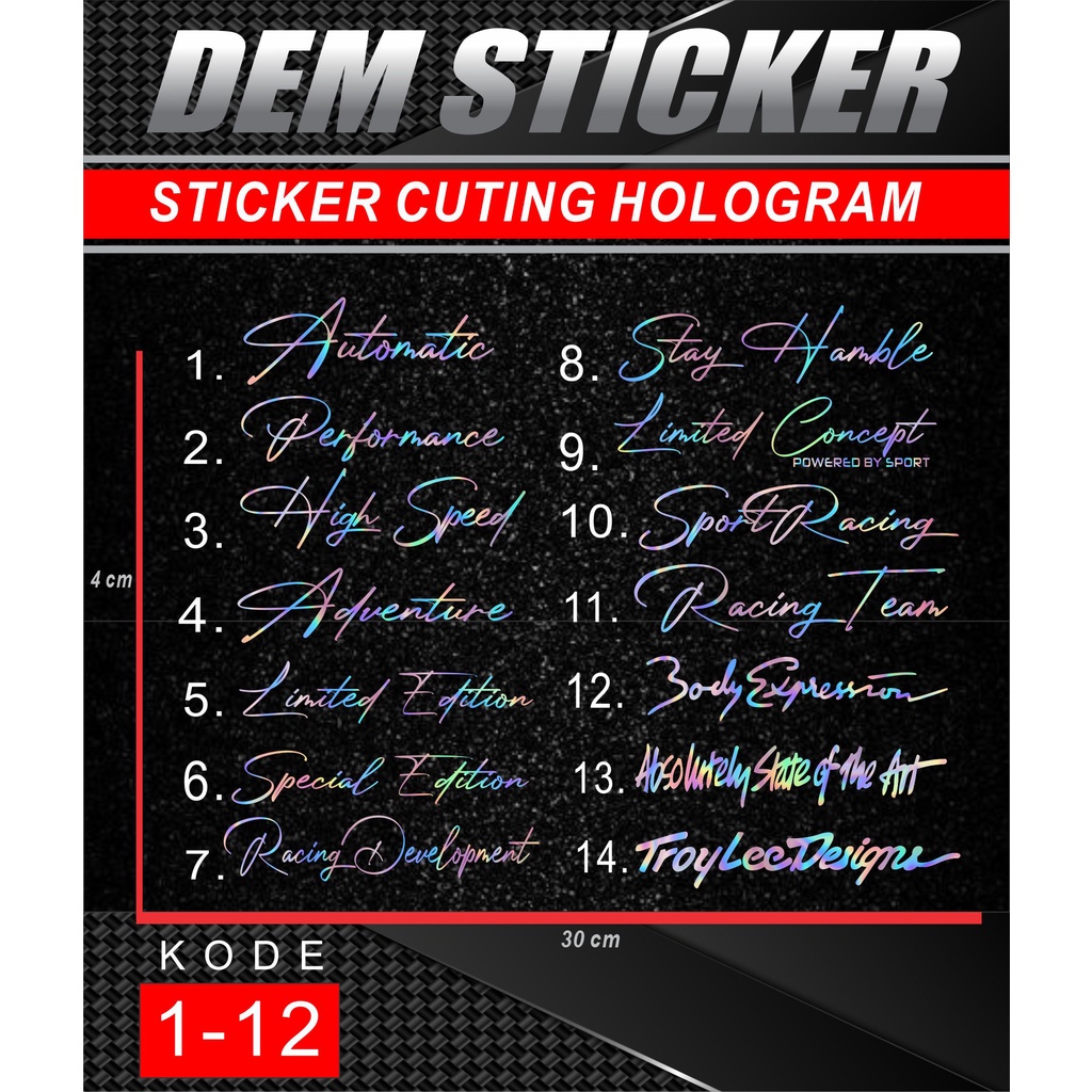 Jual STIKER CUTING HOLOGRAM | Shopee Indonesia Jual STIKER CUTING HOLOGRAM | Shopee Indonesia