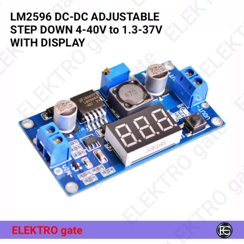 Jual LM2596 DC-DC ADJUSTABLE STEP DOWN 4-40V to 1.3-37V WITH DISPLAY | Shopee Indonesia