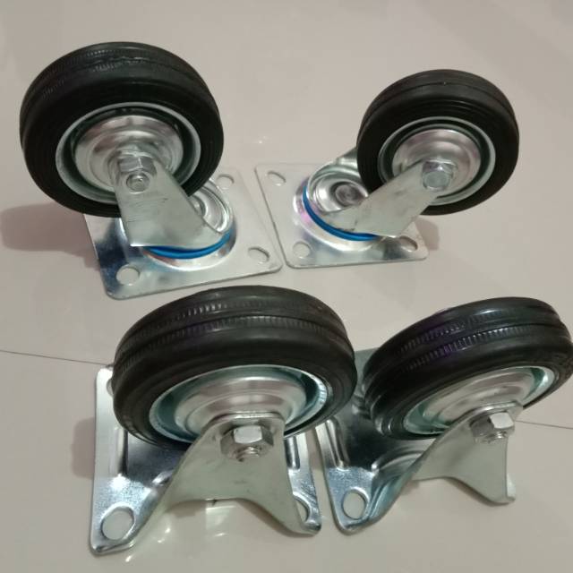 Jual Roda Trolley 3" 1 set isi 4 | Shopee Indonesia