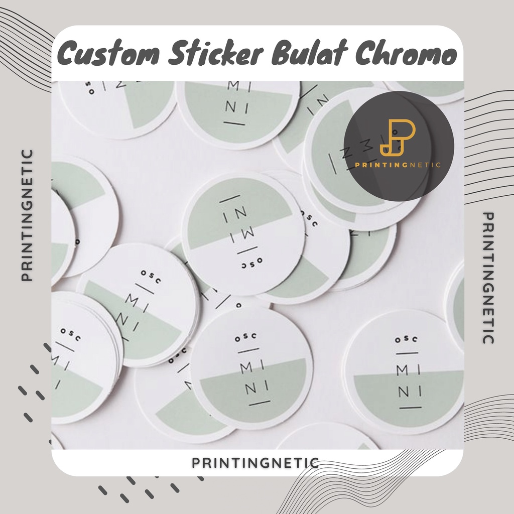 Jual (FREE DESIGN) Custom Sticker Chromo Bulat / Custom Sticker Bulat ...