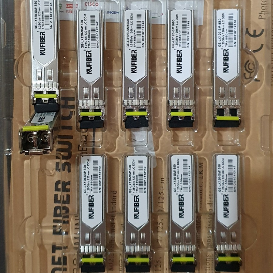 Jual NUFIBER SFP-GE-LX120-SM1550 1000BASE-LX SFP 1550NM 120KM Single ...
