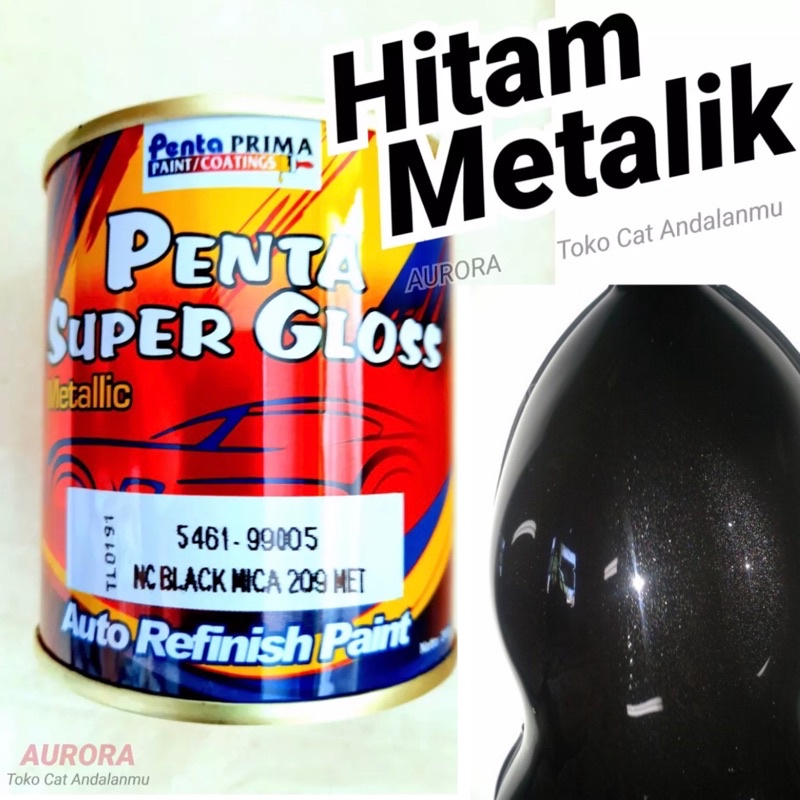 Jual Cat Penta Super Gloss NC Black Mica 209 Met 200ml Hitam Metalik ...