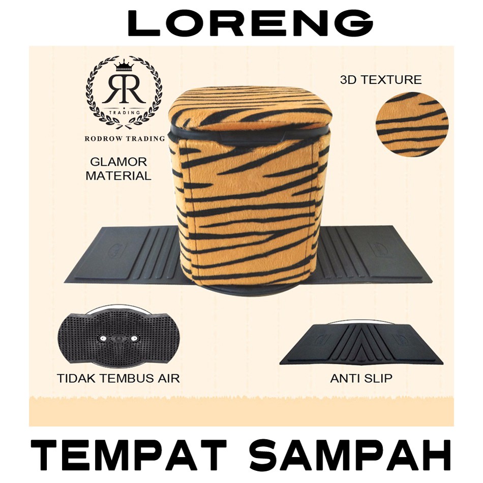 Jual Tempat Sampah Mobil Motif Loreng / Tong Sampah Mobil Motif Loreng ...