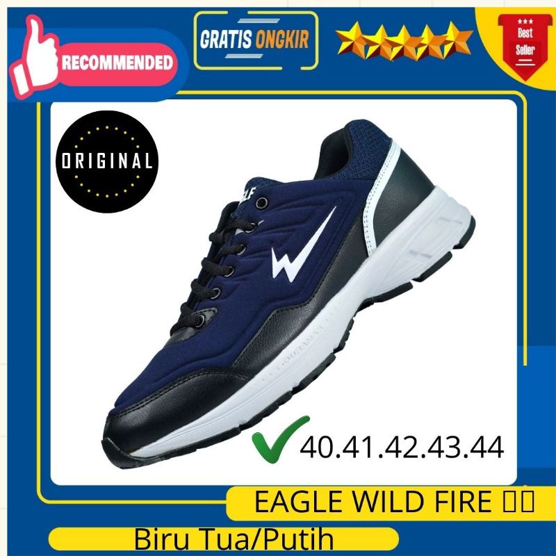Jual Eagle Wildfire Running Shoes - Biru Tua/Putih | Shopee Indonesia