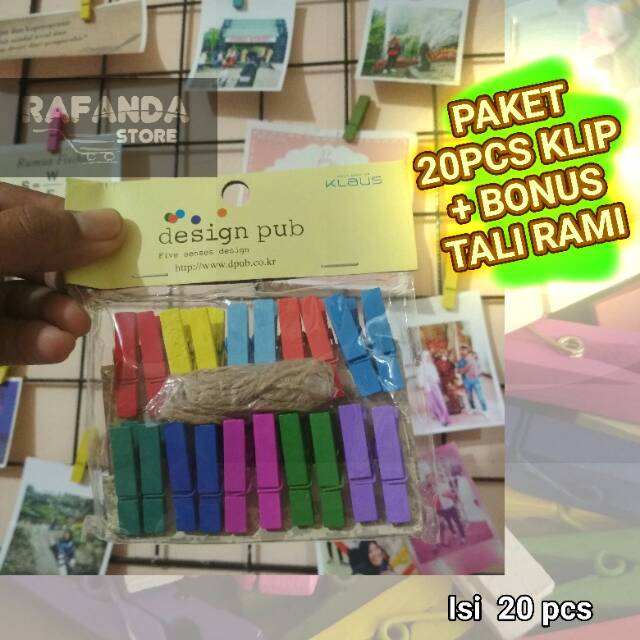 Jual Wooden clip jepitan kayu klip kayu penjepit foto poto polaroid ...