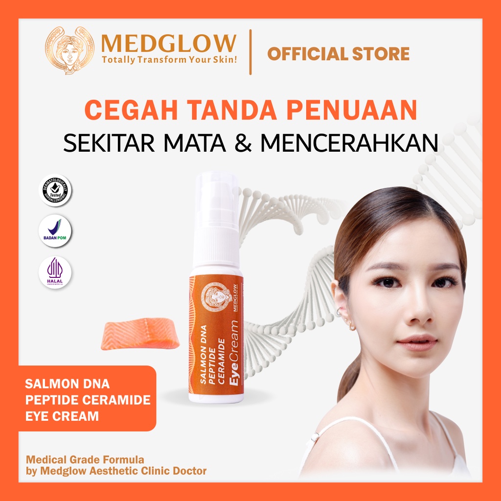 Jual 𝐌𝐄𝐃𝐆𝐋𝐎𝐖 𝐂𝐋𝐈𝐍𝐈𝐂 Krim Mata 3% PDRN Salmon DNA Peptide Ceramide Eye ...