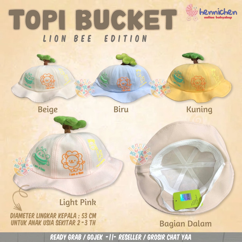 Jual TOPI BUCKET ANAK LION BEE TOPI ANAK LUCU 3D PEREMPUAN DAN LAKI ...
