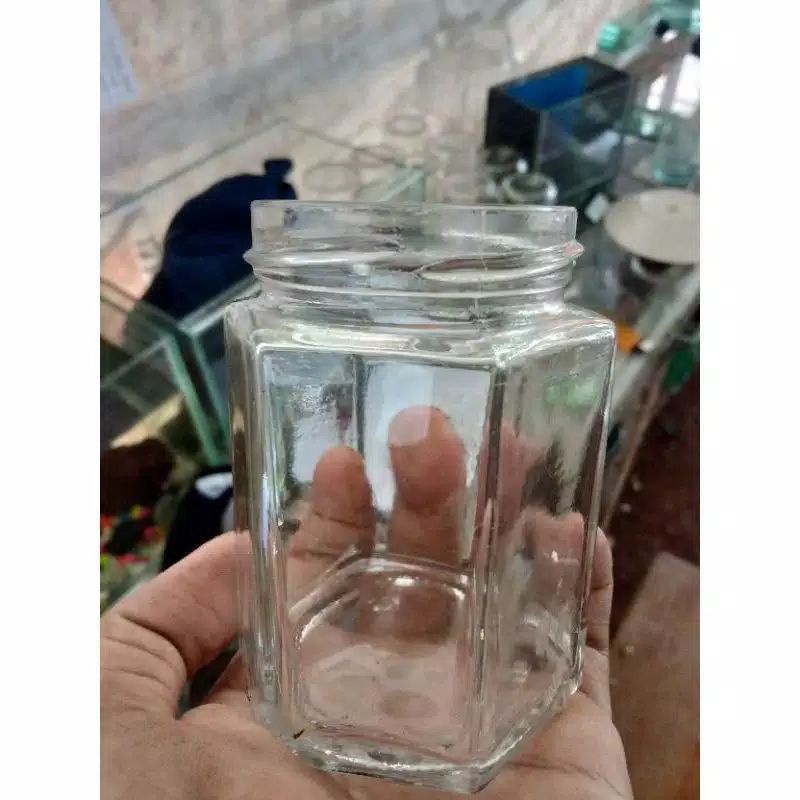 Jual Botol kaca hexagonal/ Botol kaca madu ukuran 240ml | Shopee Indonesia