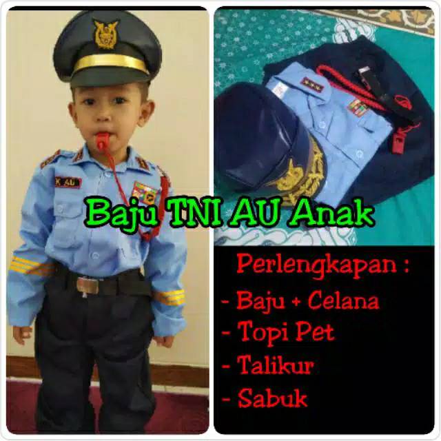 Jual BAJU SERAGAM TNI AU ANAK PROFESI ANGKATAN UDARA CILIK KARNAVAL PDH KOSTUM SERAGAM POCIL ...