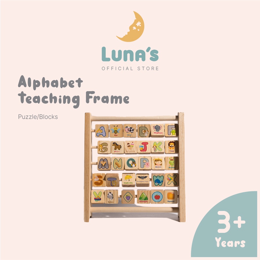 Jual Luna's Wooden Alphabet Teaching Frame Mainan Rak Huruf Mainan Kayu ...