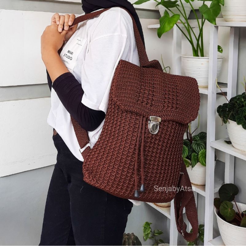Jual Tas Ransel Rajut Camilia - SenjabyAtsa | Shopee Indonesia