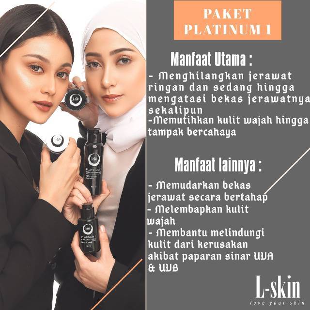 Jual lskin / L-Skin Face Skin Care Whitening Platinum 1 ( FREE GIF ...