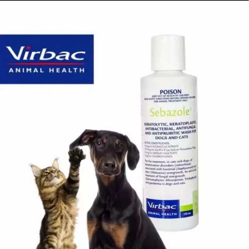 Jual virbac sebazole 250ml / shampoo anti jamur hewan anjing & kucing ...