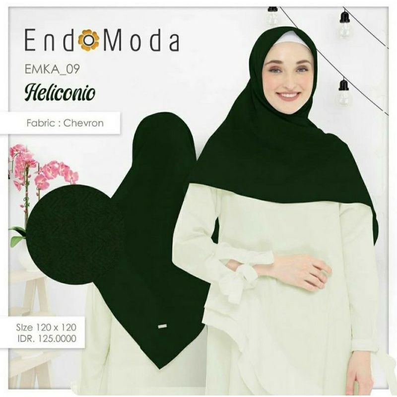 Jual Jilbab Segi Empat Endomoda Emka 09 Heliconio | Shopee Indonesia