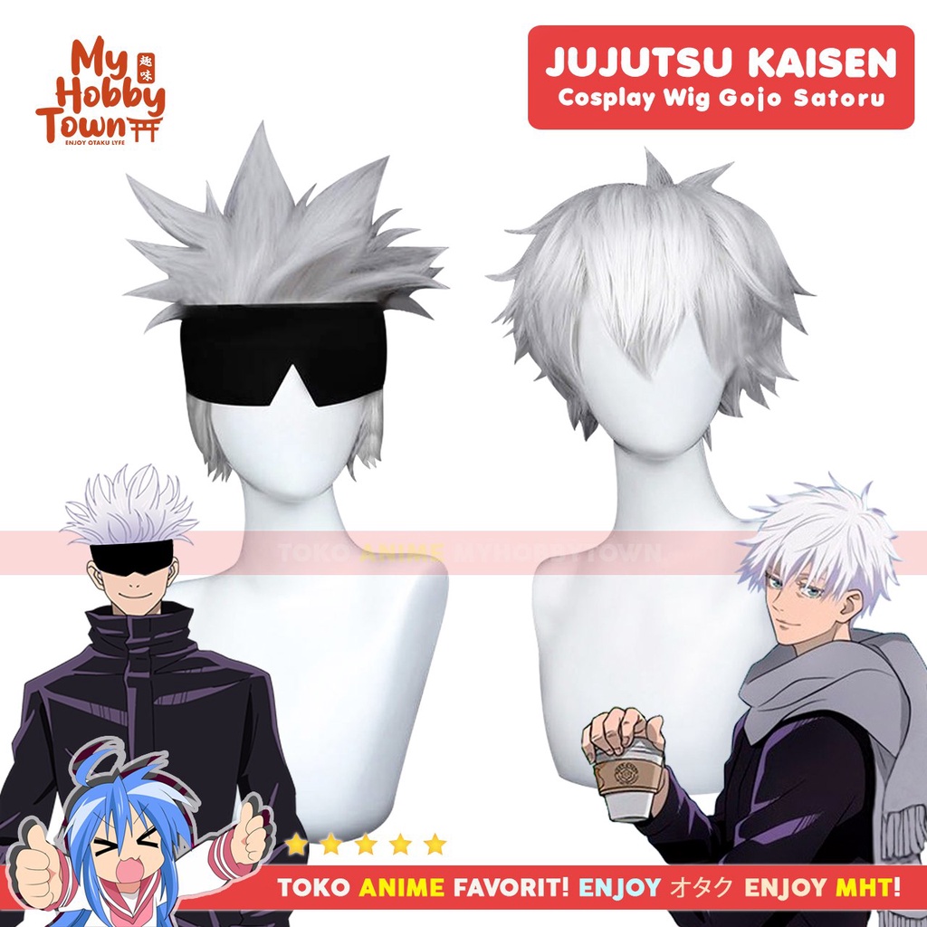 Jual Wig Cosplay Anime Jujutsu Kaisen : Gojo Satoru Silver Gray ...
