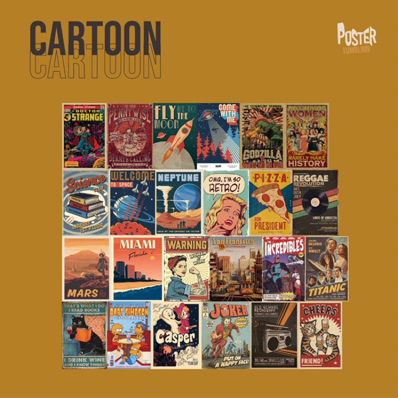 Jual CODE = CARTOON - AESTHETIC POSTER // WALLCOLAGE AESTHETIC ...