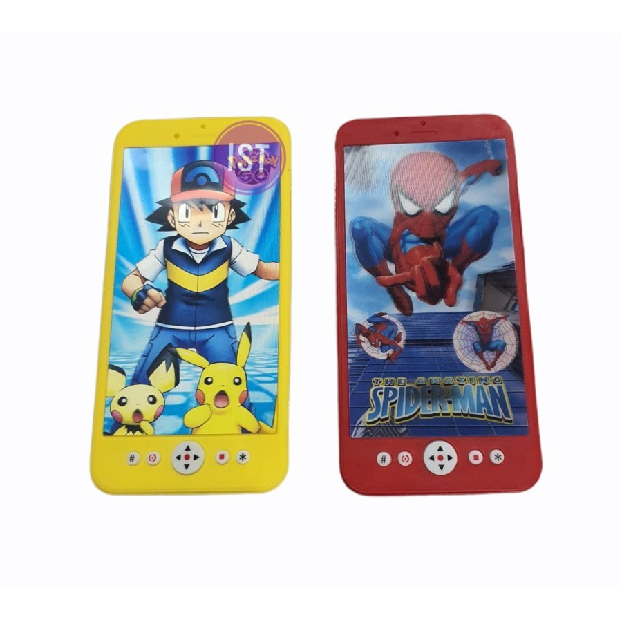 Jual Mainan Anak Handphone Music Cowok Biru Dingin Poke Spidey | Shopee ...