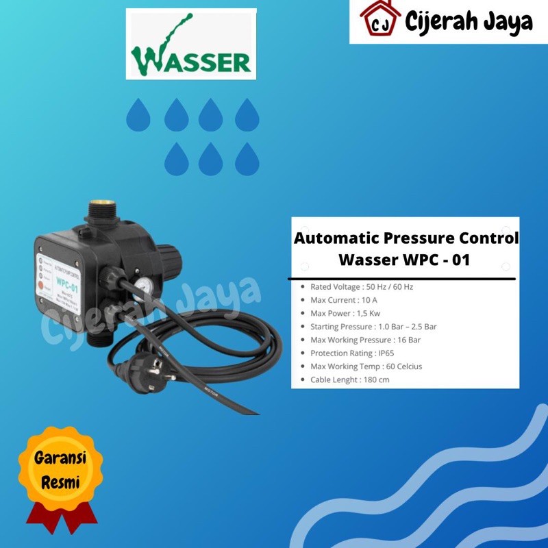 Jual Otomatis Pompa Automatic Pump Pressure Control Wasser WPC-01 ORI ...