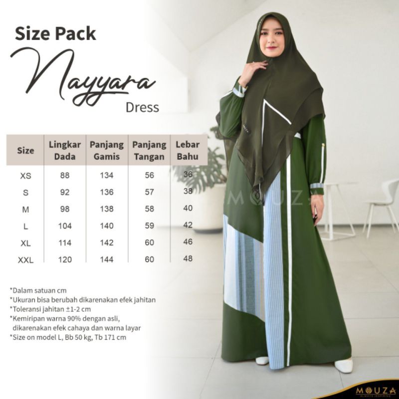 Jual gamis nayyara dress by Mouza ( tanpa khimar ) | Shopee Indonesia