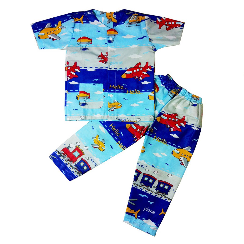 Jual PIYAMA ANAK USIA 1- 16 TAHUN MOTIF TRANSPORTASION | Shopee Indonesia