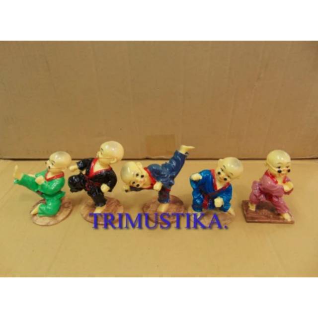 Jual Miniatur Patung Shaolin Karate (1 set isi 5) Warna B Fiber ...