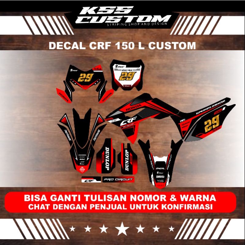 Jual DECAL CRF 150 L FULL BODY SIMPEL SUPERMOTO - DECAL CRF 150 L ...