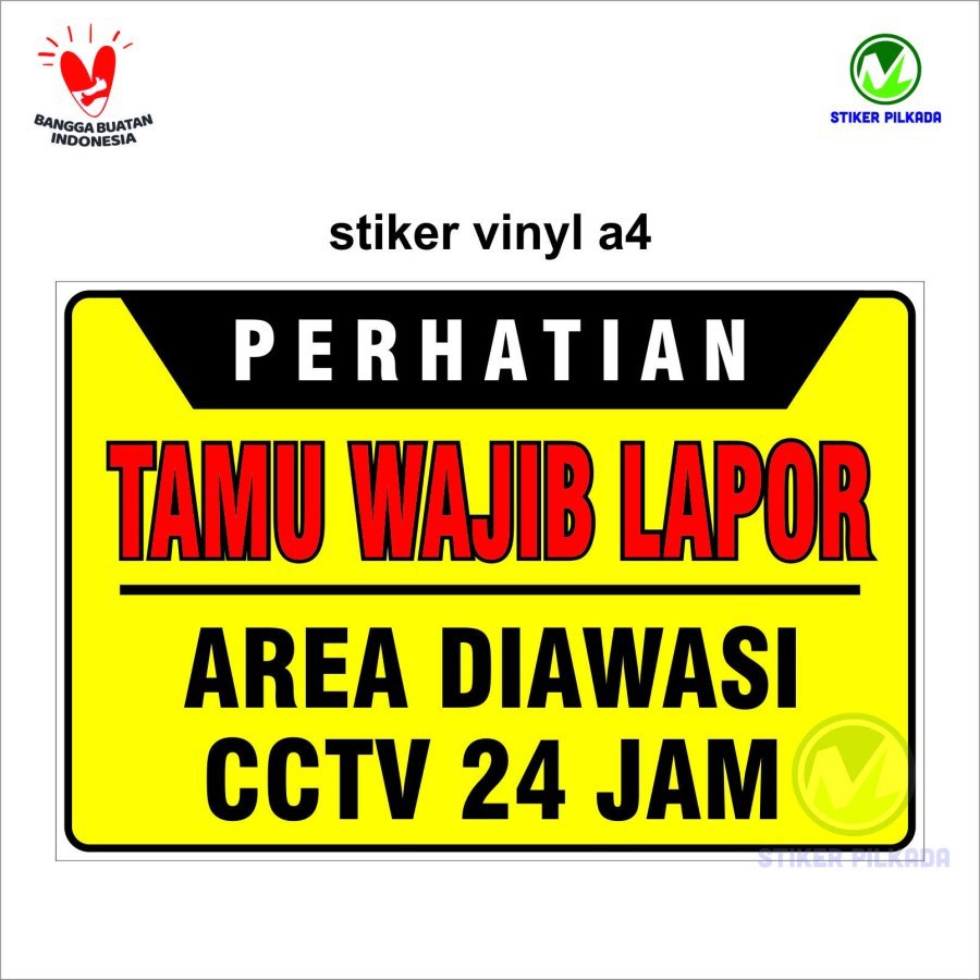 Jual STIKER VINYL TAMU WAJIB LAPOR | Shopee Indonesia