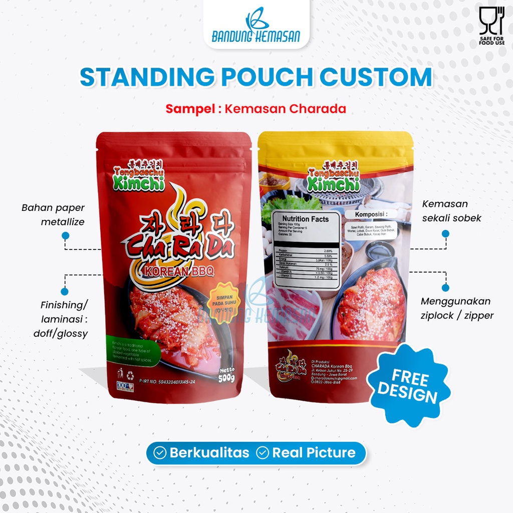 Jual 9 x 15 - Standing Pouch Custom Cetak Plastik Kemasan Makanan ...