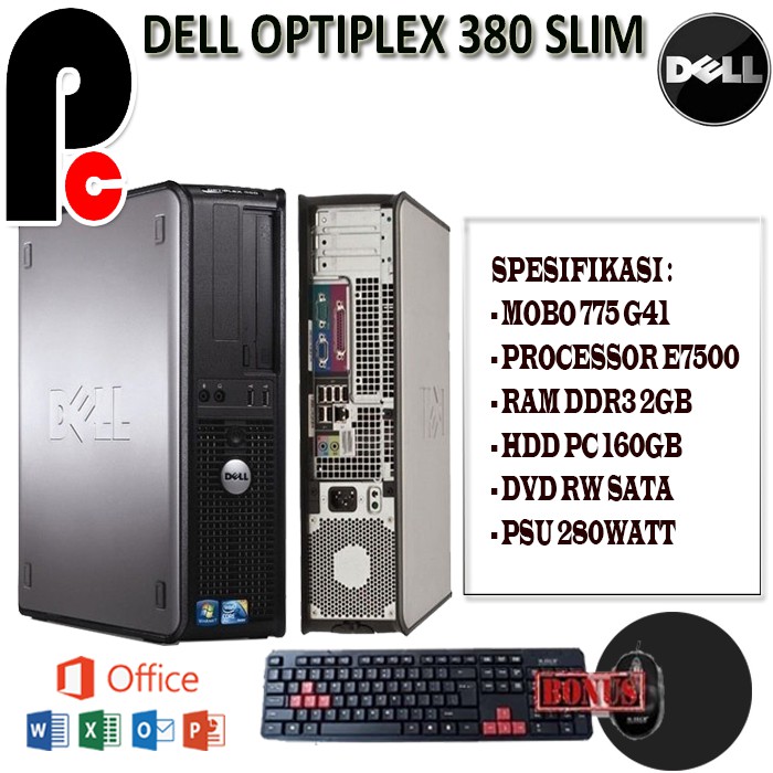 Jual PC Komputer Built Up Dell OptiPlex 380 SLIM E7500 | Shopee Indonesia