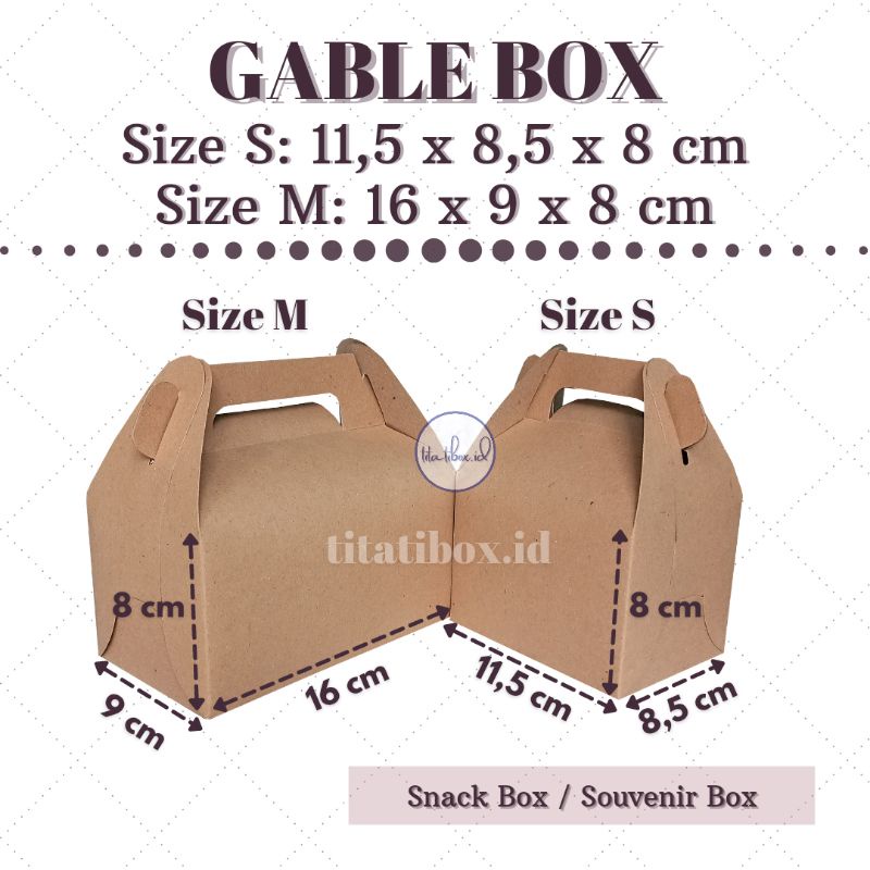 Jual Gable Box Size M / Snack Box / Kemasan Makanan / Souvenir Box ...