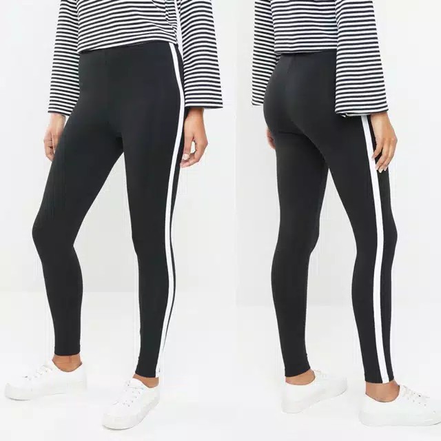 Jual LEGGING WANITA STRIPE PUTIH FOR*VER 21 ORIGINAL BRANDED MURAH ...
