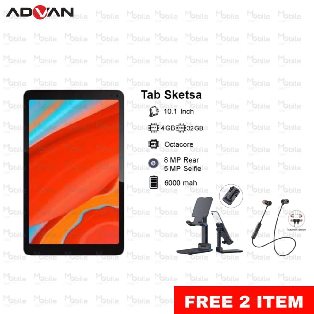 Jual Advan Tab Sketsa [4/32 GB] + FREE STAND HOLDER + HEADSET BLUETOOTH ...