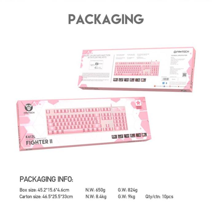 Jual FANTECH K613L FIGHTER II SAKURA LITE EDITION GAMING KEYBOARD ...