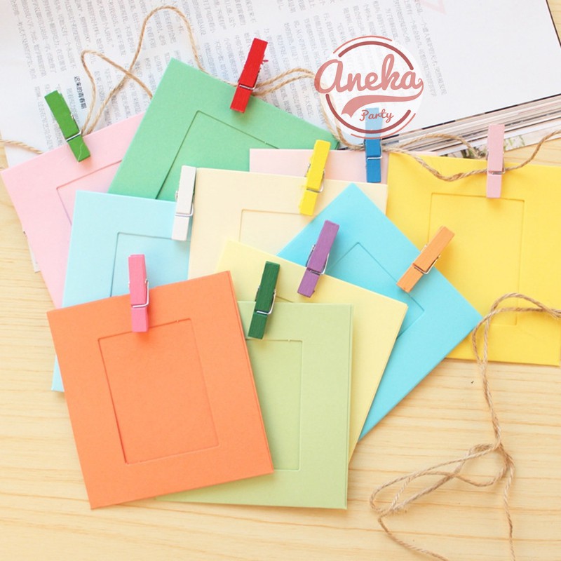 Jual Frame foto gantung warna warni 2R / frame photo kertas / hanging ...