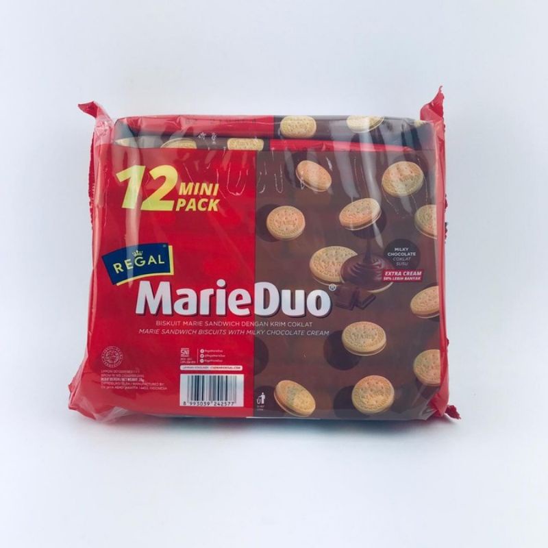 Jual 12 MINI PACKREGAL MarieDuo BISKUIT MARIE SANDWICH DENGAN KRIM ...