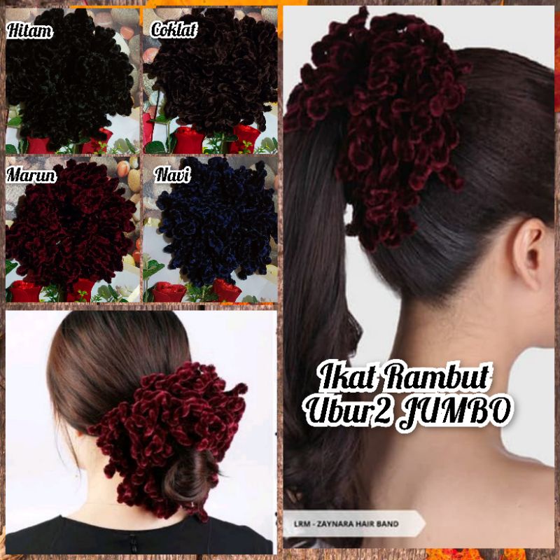 Jual IKAT RAMBUT UBUR UBUR JUMBO /CEPOLAN HIJAP | Shopee Indonesia