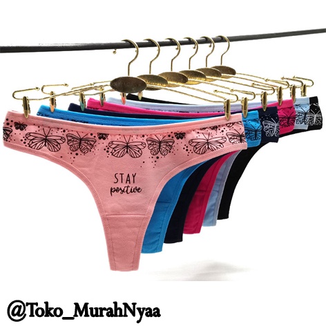 Jual CELANA DALAM WANITA - SEXY THONG / GSTRING PREMIUM 95% KATUN PRINTING GAMBAR KUPU LUCU ...