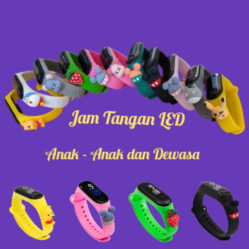 Jual Jam Tangan Anak/Dewasa Karakter LED Putih/Merah Motif Unyu Unyu ...