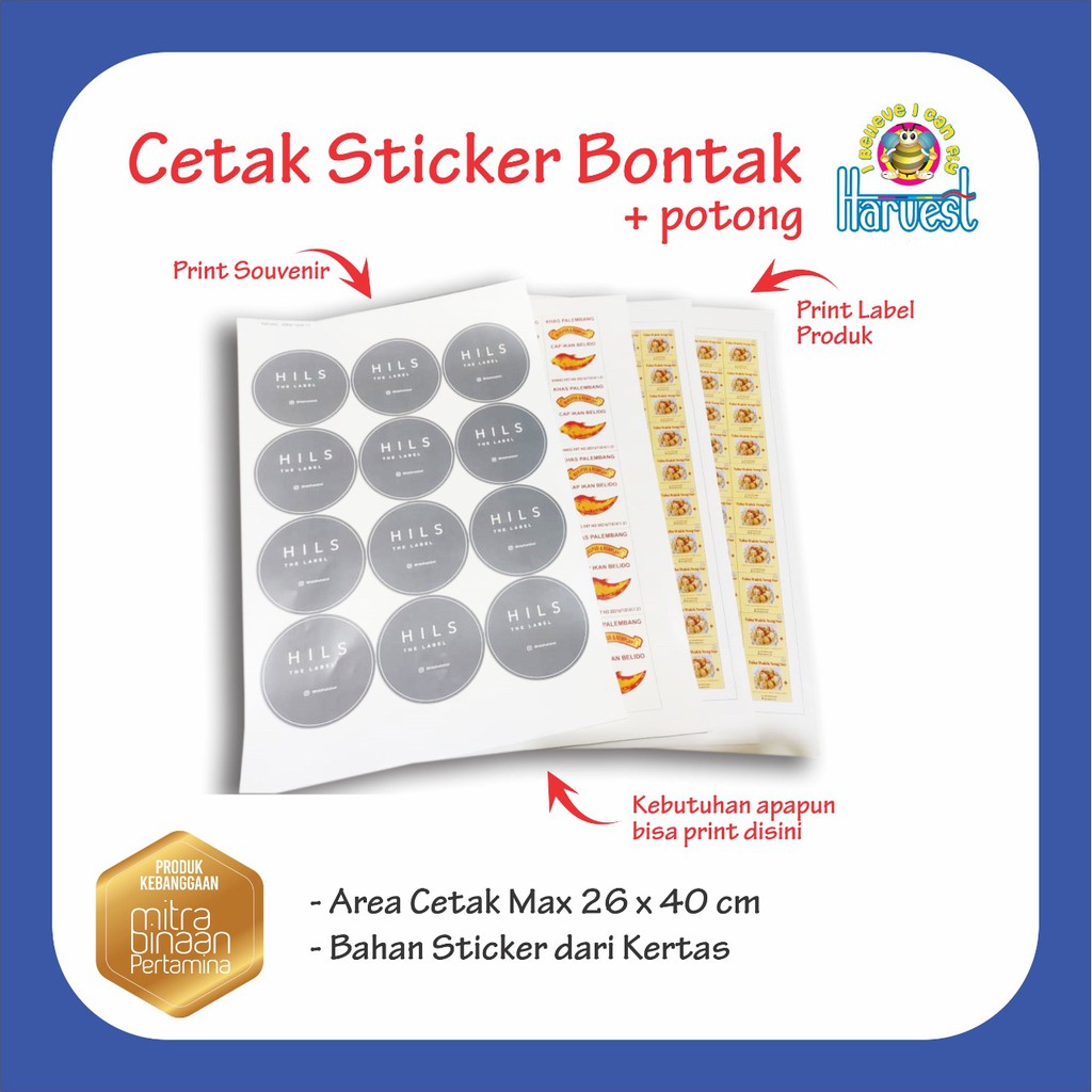 Jual Cetak Print Sticker Bontak Full Colour Uk A3+ High Res Cutting ...