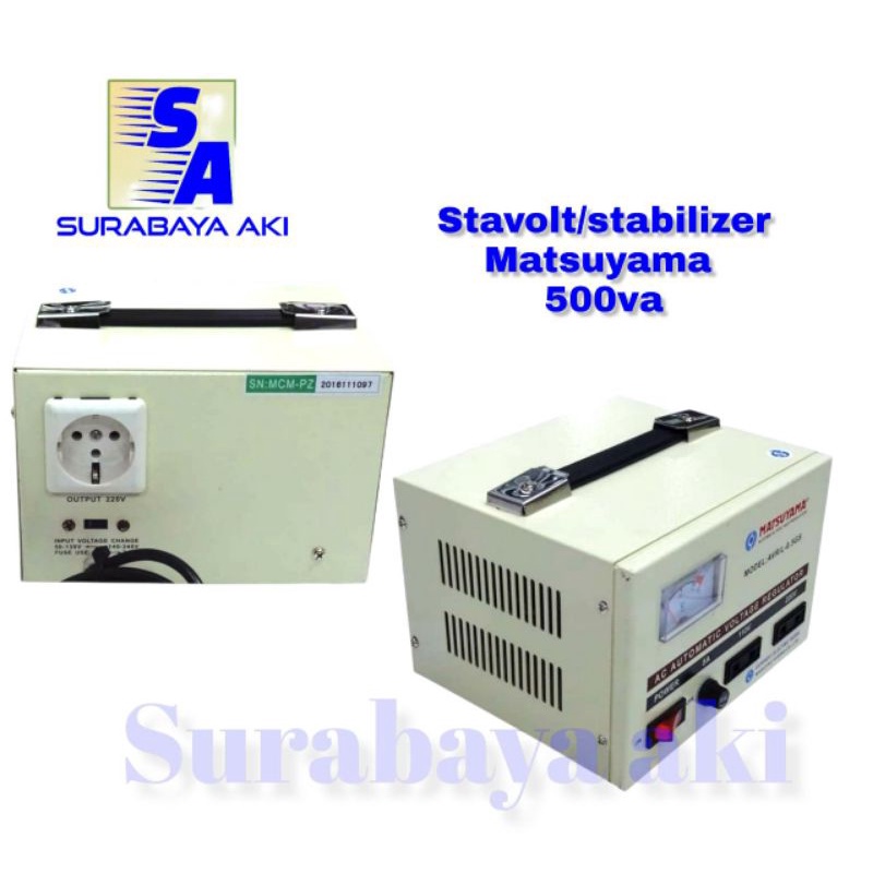 Jual Stabilizer 500 VA Stavol Matsuyama 500VA Voltage 0,5 GS 1PH 0,5 KVA 220v STAVOLT 500VA ...