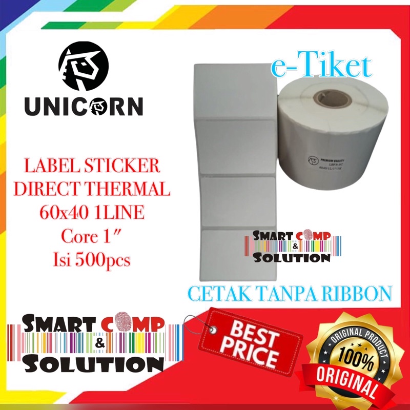 Jual Stiker Label Barcode Themal 60x40mm / 60x40 mm / 60 x 40 mm 1 Line ...