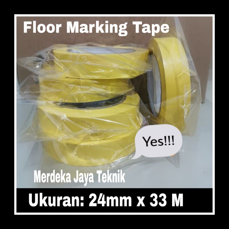 Jual Vinyl Tape Marking Tape Isolasi Lantai Lakban Garis Lantai Floor Marking Tape Yellow Ukuran ...